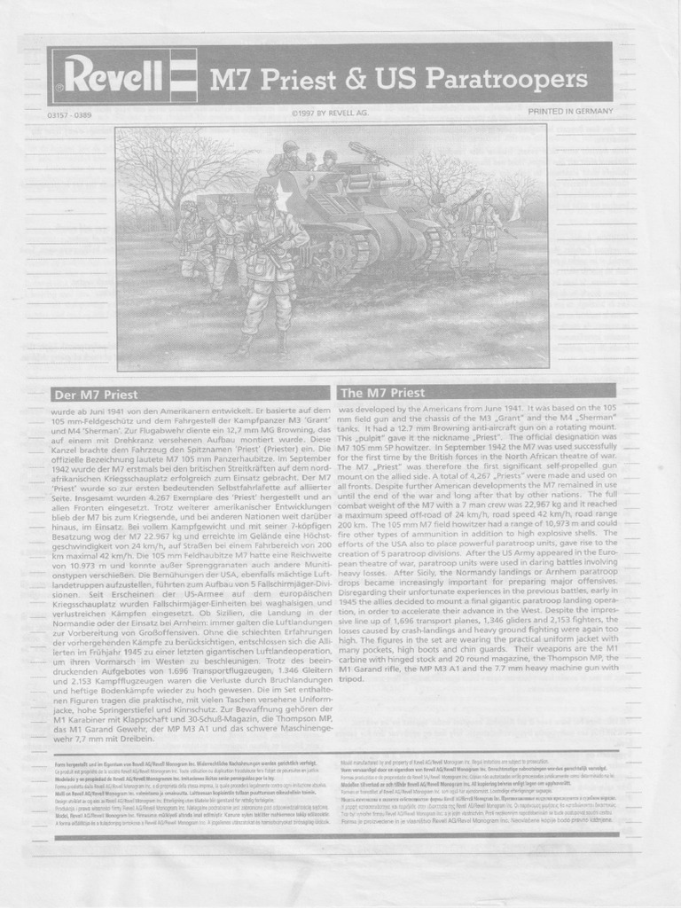 Revell 1:72 M7 Priest & US Paratroopers | PDF