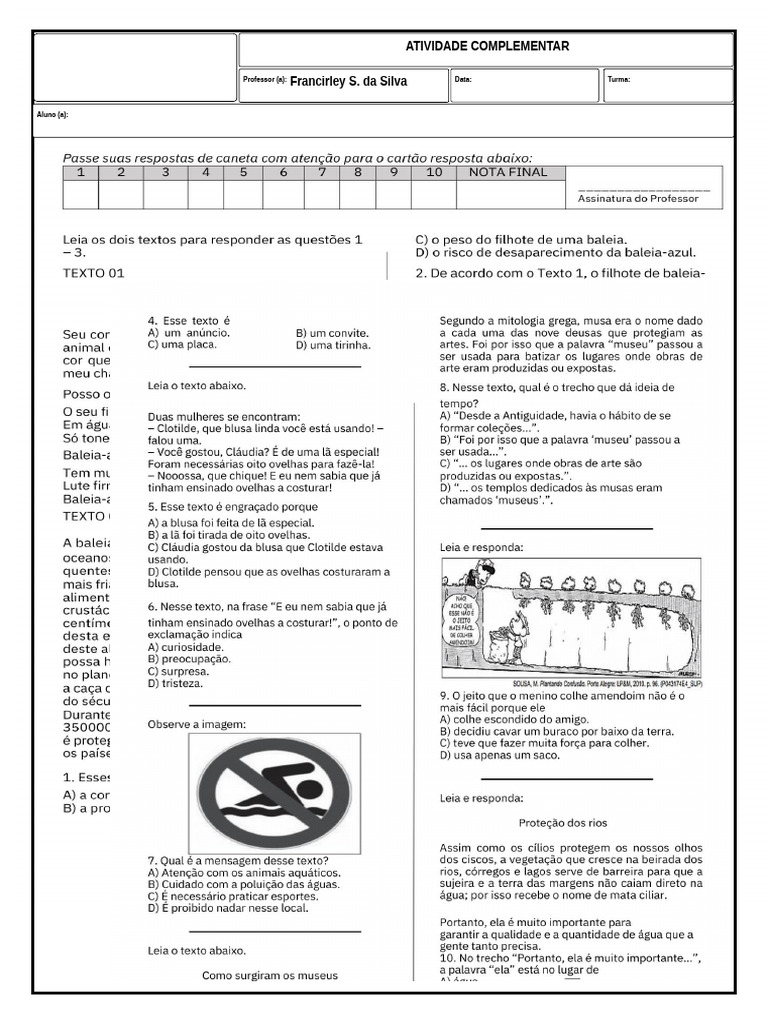 Atividade-Complementar-folha | PDF