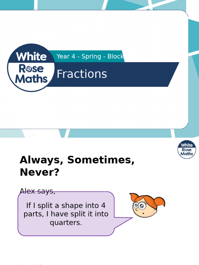 Yr 4 Spring Block 3 Fractions | PDF | Numbers | Elementary Mathematics
