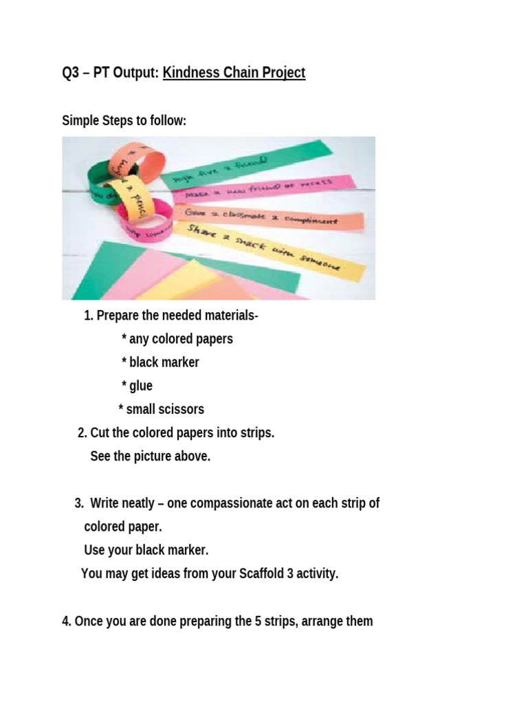 Q3 PT Kindness Chain - Simple Steps to Follow-3 | PDF