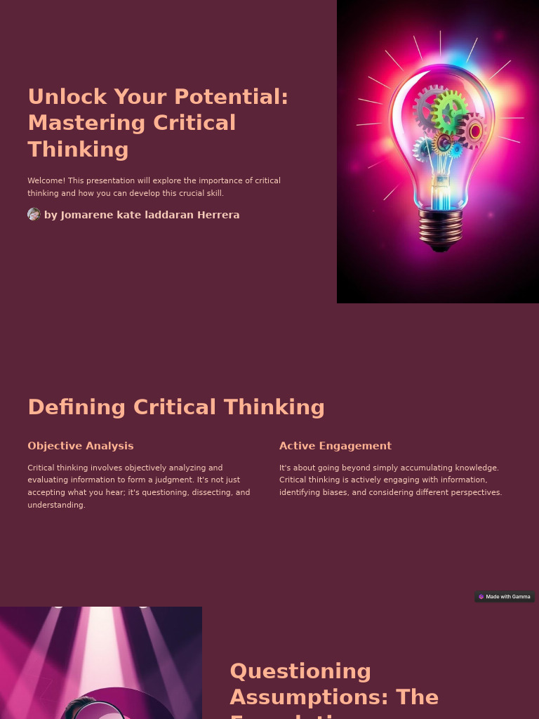 Unlock Your Potential Mastering Critical Thinking | PDF | Critical ...