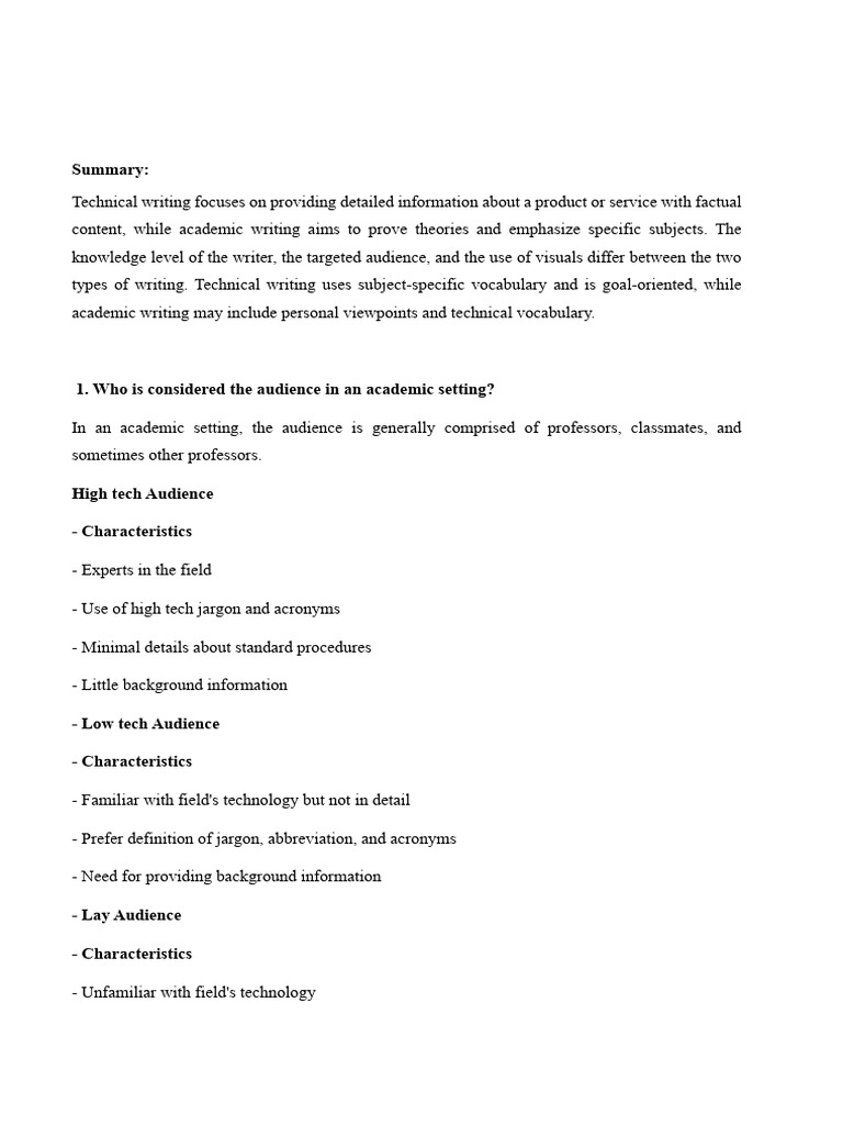 Technical vs. Academic Writing Explained | PDF