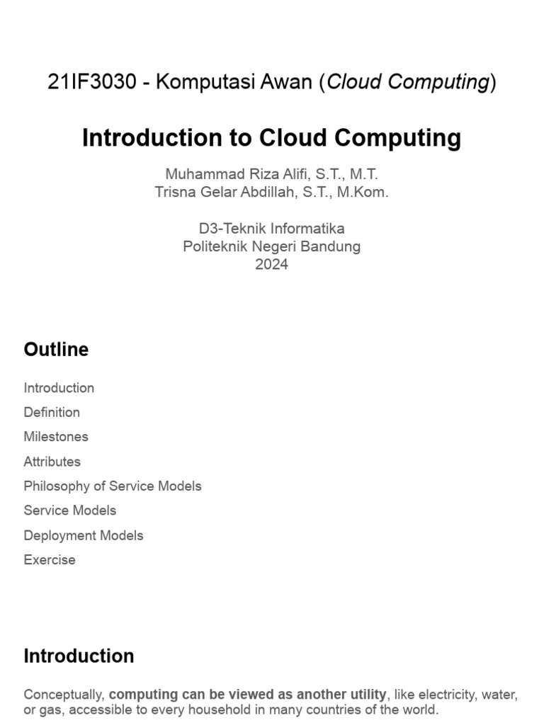 21IF3030 Komputasi Awan - P1 | PDF | Cloud Computing | Software As A Service