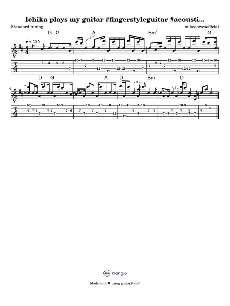 Ichika's Fingerstyle Guitar Tab | PDF | Guitar Family Instruments ...
