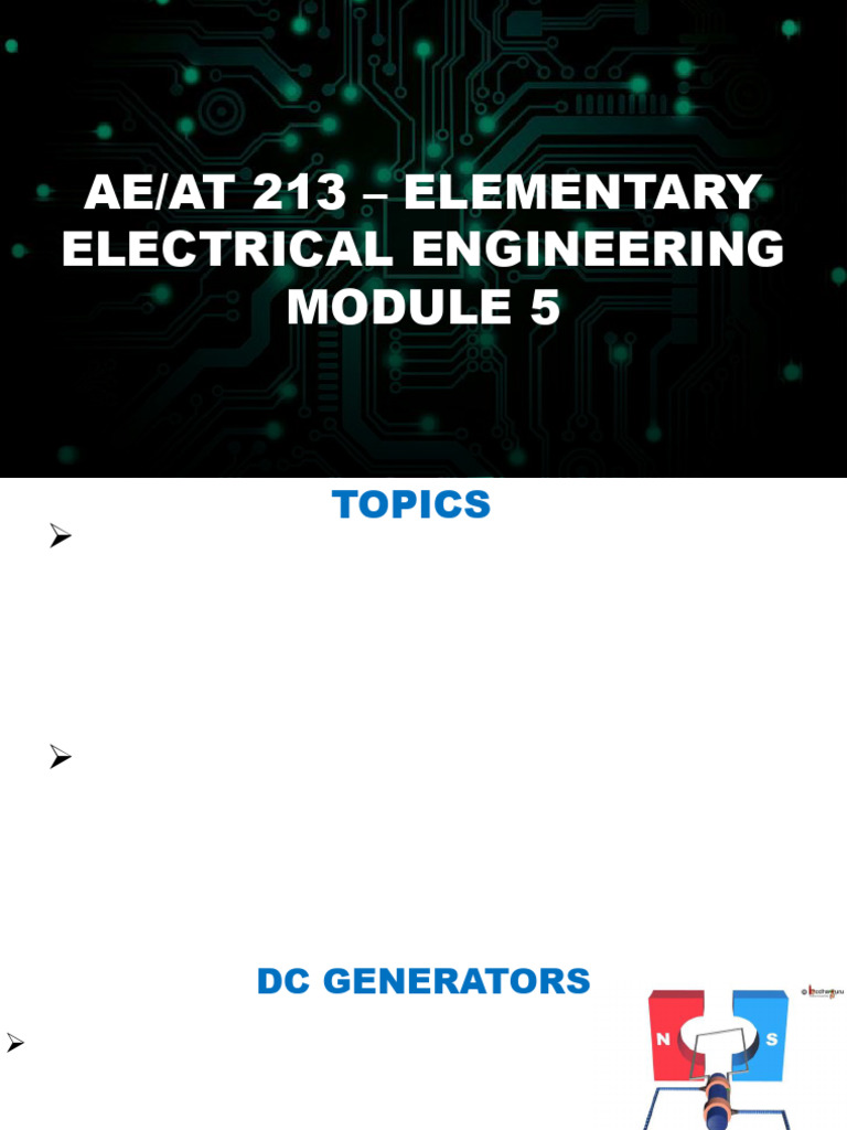 Ae 213 Module 5 Module 6 Powerpoint Presentation | PDF | Electric Motor | Electric Generator