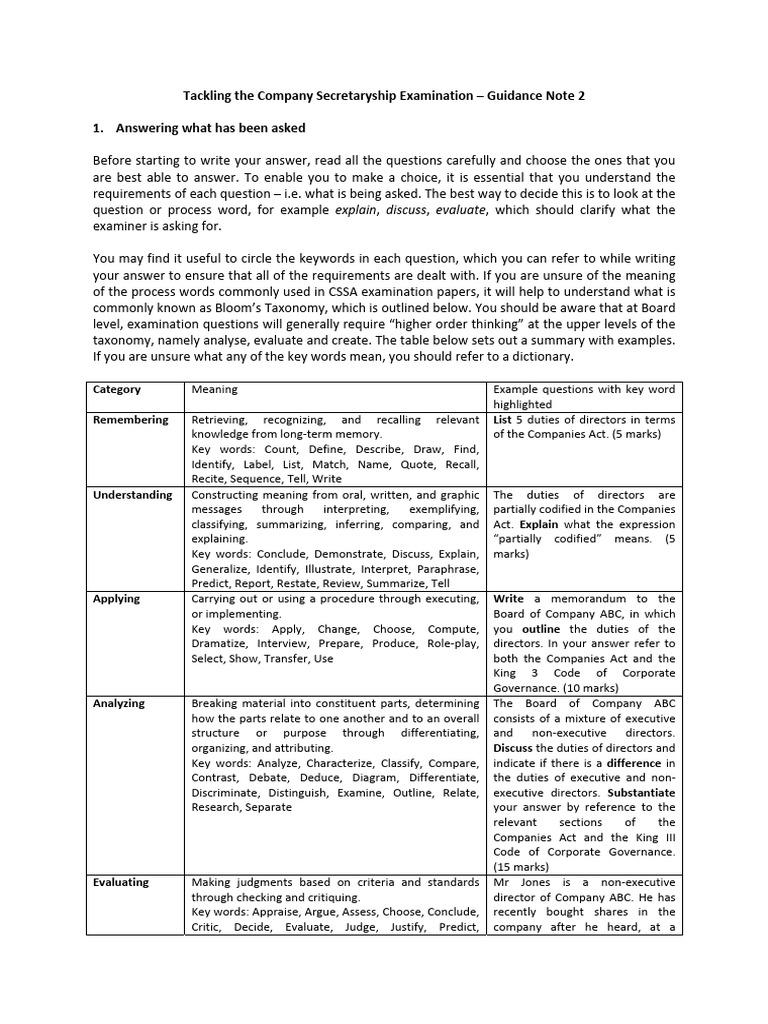 Company Secretary Exam Guidance | PDF | Joint Venture | Memorandum