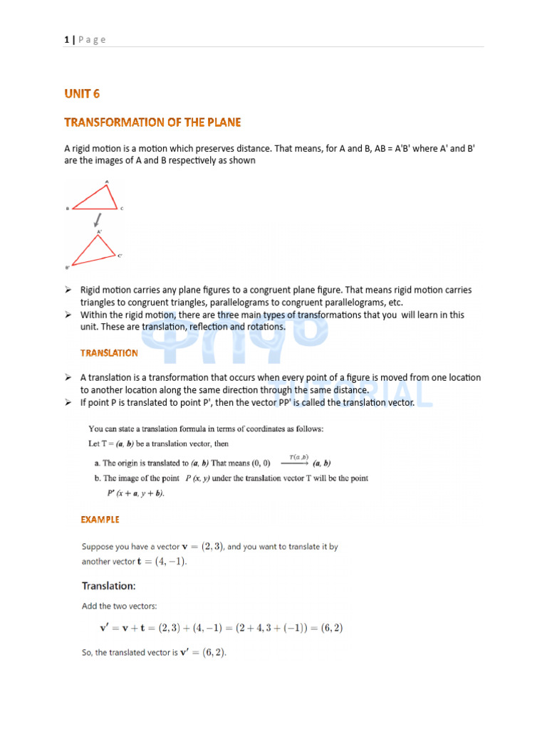 maths g11 UNIT 6 | PDF