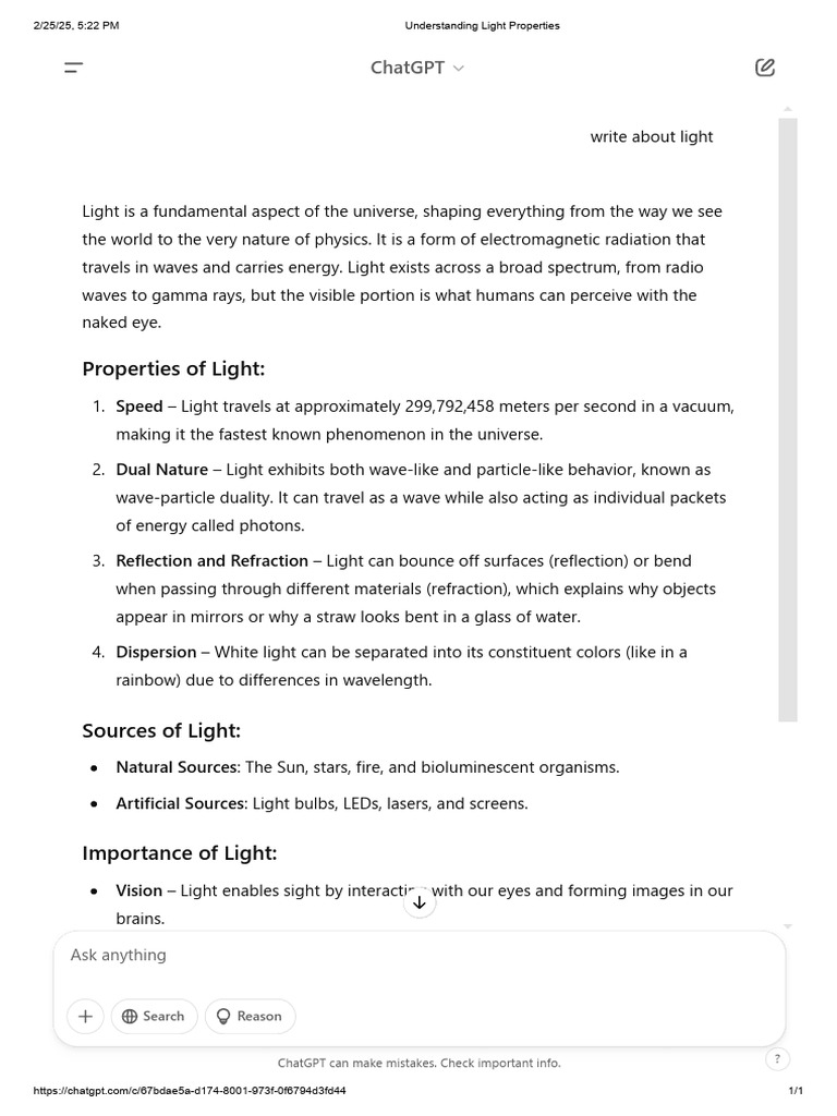 Understanding Light Properties | PDF