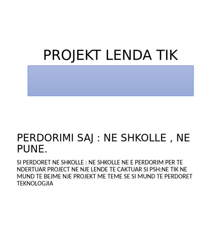 Projekt Lenda Tik | PDF