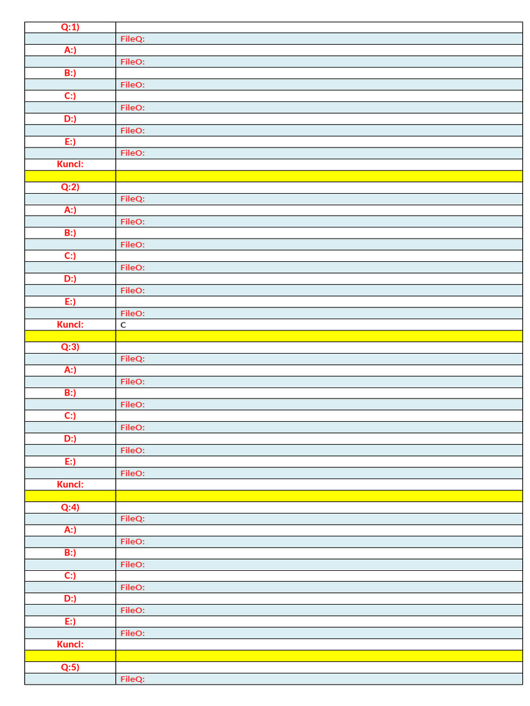 TEMPLATE SOAL PAS ANDROID | PDF