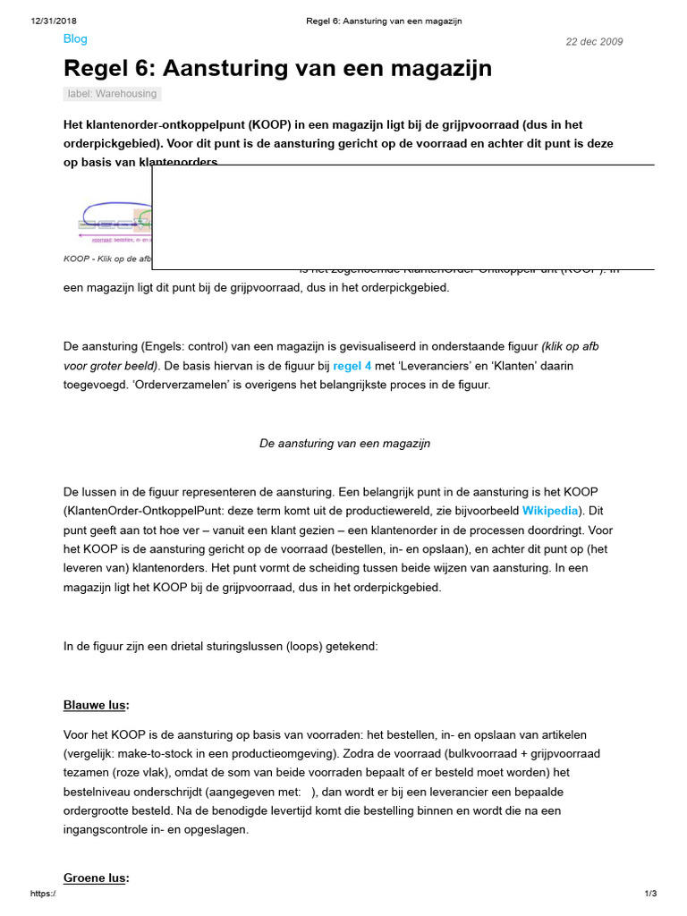 Regel 6 - Aansturing Van Een Magazijn | PDF