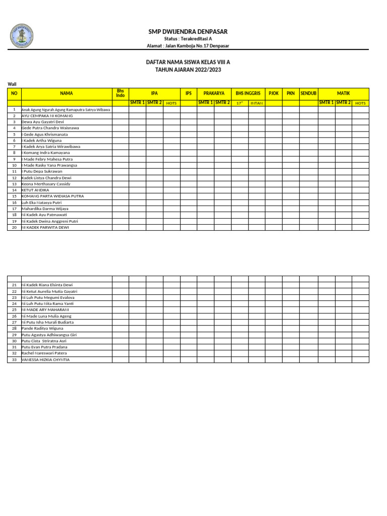 Daftar Pak Gus Eka | PDF