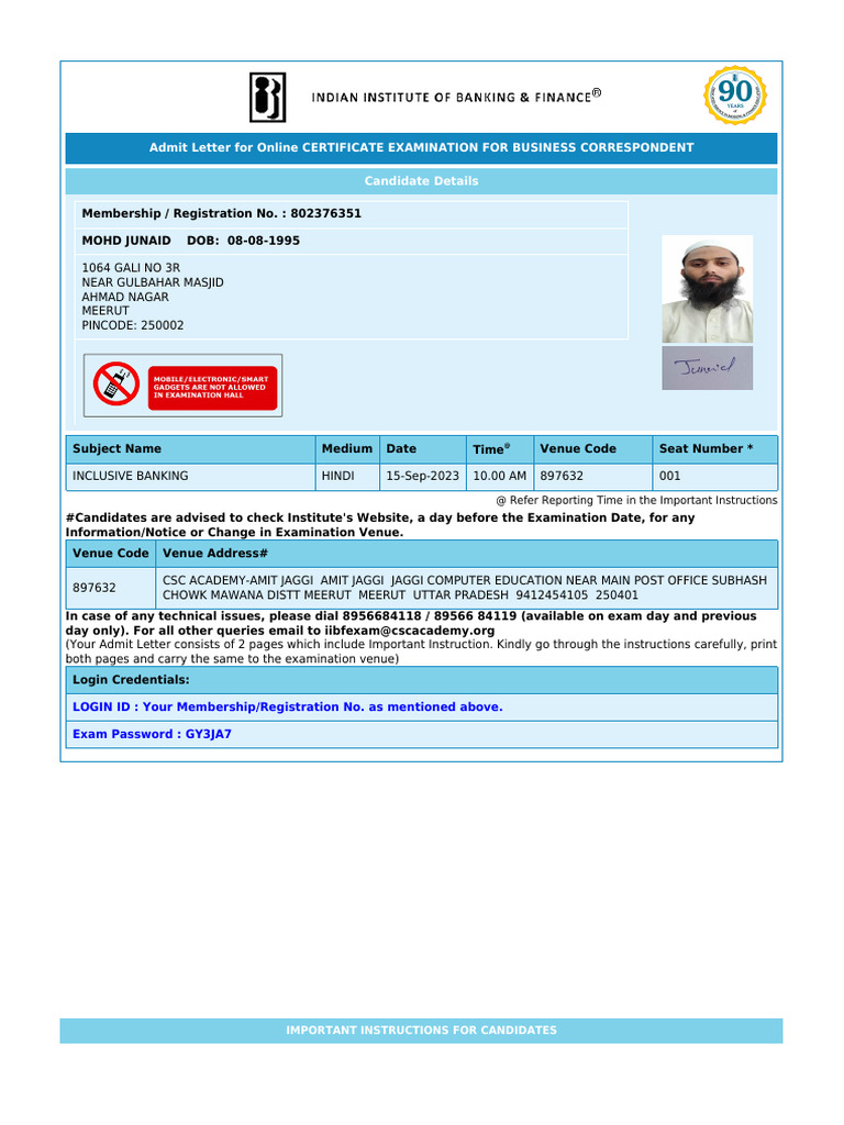 991_998_802376351 iibf sample | PDF | Identity Document