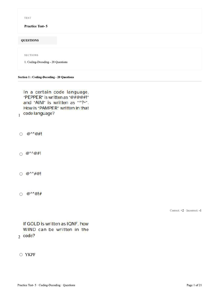 Coding Decoding - 5 Ipmat | PDF