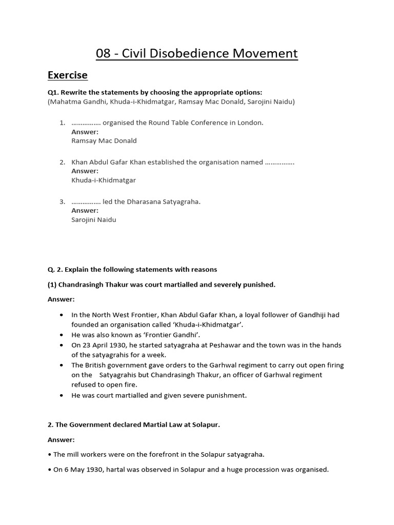 Civil Disobedience Movement Overview | PDF | Mahatma Gandhi | British India