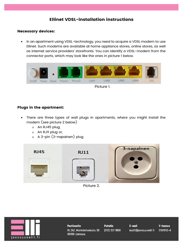 VDSL Setup Guide for Renters | PDF