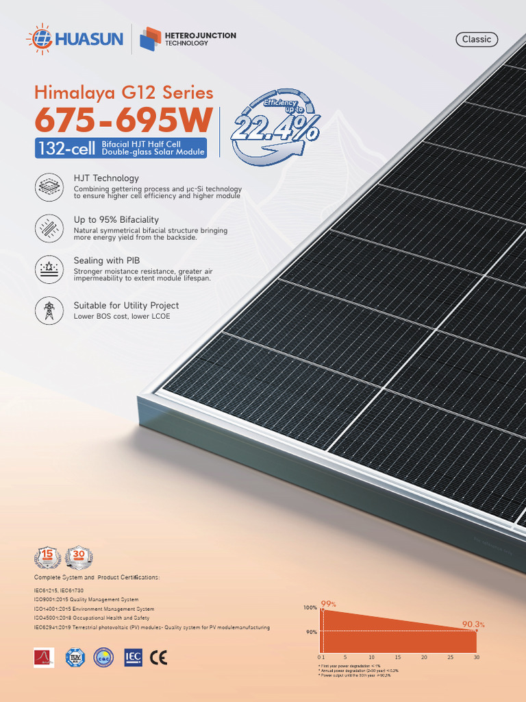 Hs 210 b132ds HJT Solar Modules | PDF | Solar Panel | Electronics