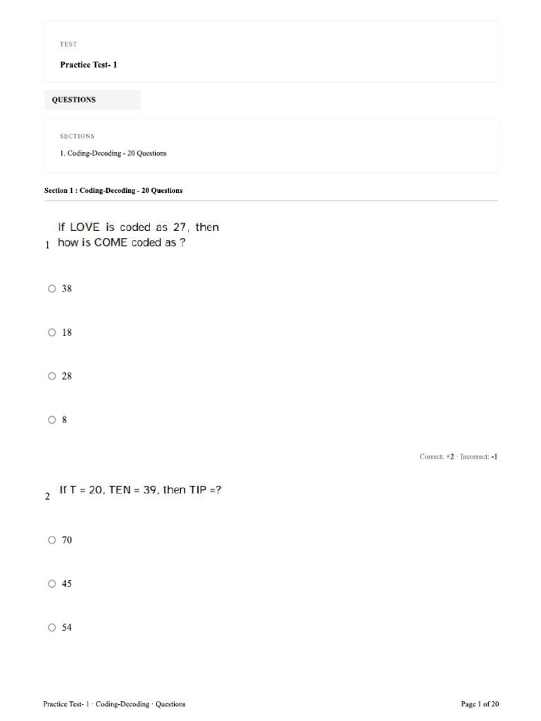 Coding Decoding - 1 Ipmat | PDF