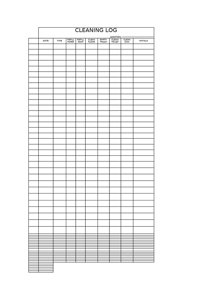 Cleaning Log | PDF | Invoice