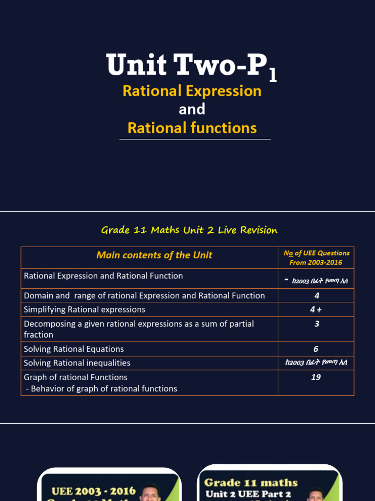 Grade 11 Maths Unit 2 Live Revion File F | PDF | Asymptote | Polynomial