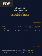 Grade 12 Maths Unit 2 UEE 2005 2016 Section 2 Application of Derivative | PDF