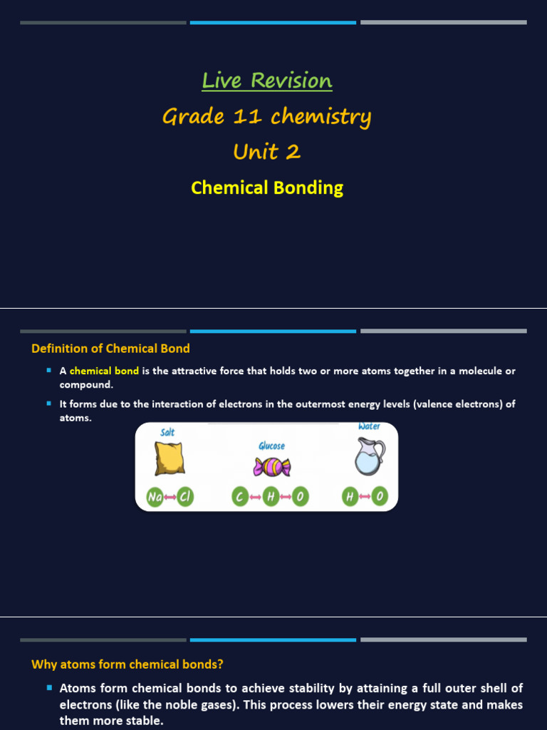Grade 11 Chemistry: Chemical Bonding Guide | PDF | Chemical Bond ...