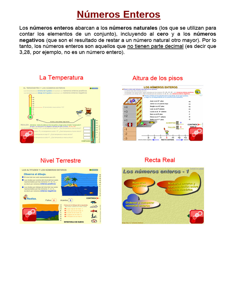 Introducción a los Números Enteros | PDF