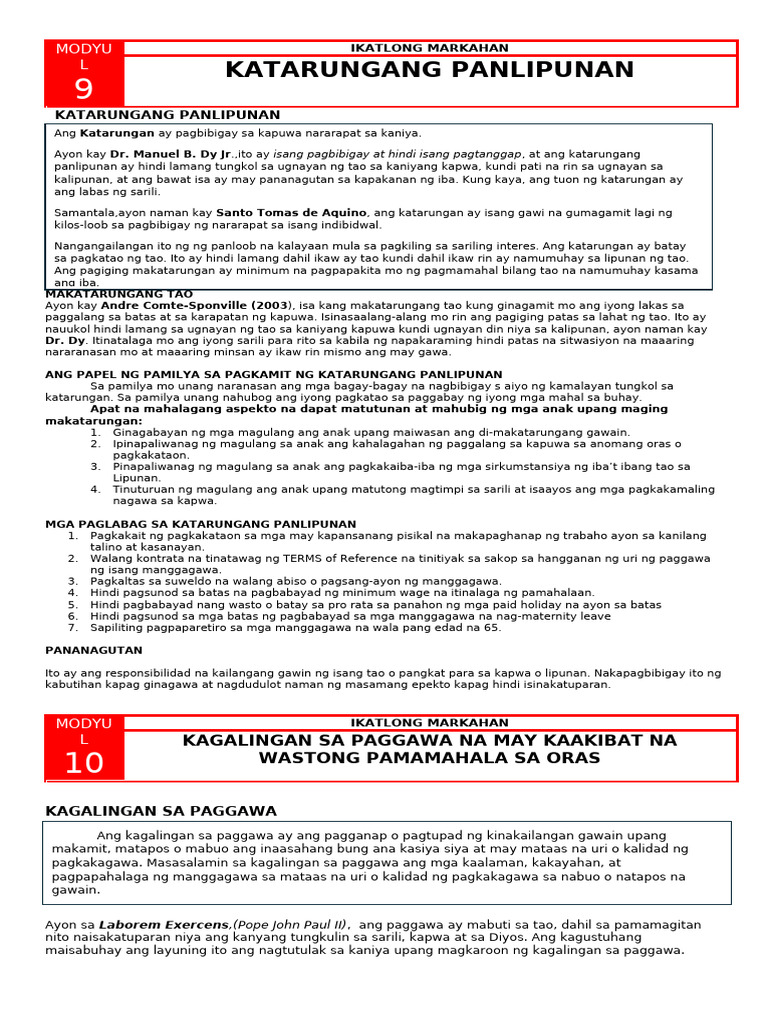 EsP9 Q3 Module9 11 Lecture | PDF