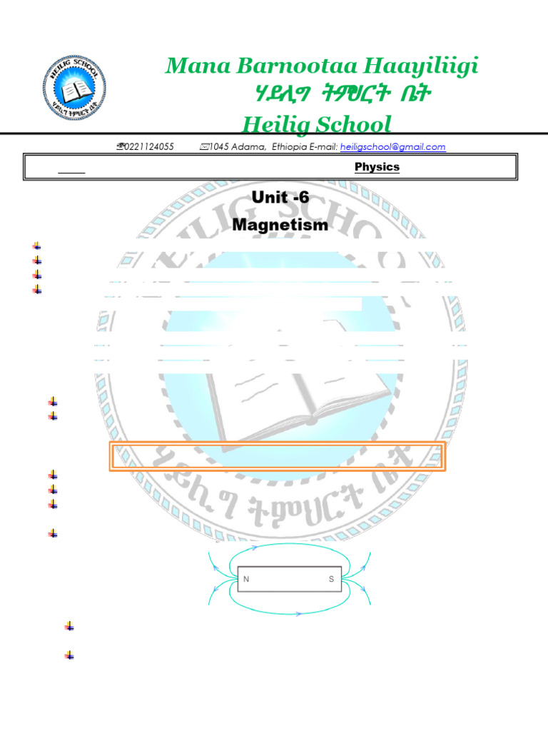 Physics unit - 6 note | PDF | Magnetism | Force