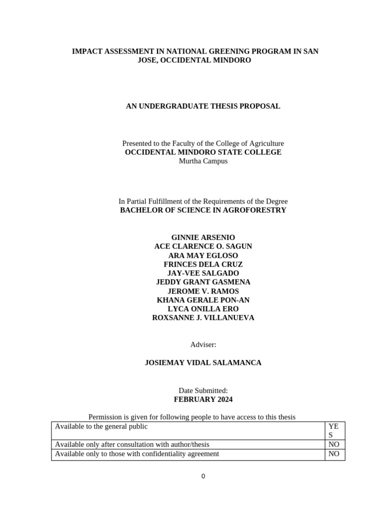 National Greening Program IMPACT ASSESSMENT | PDF | Survey Methodology ...