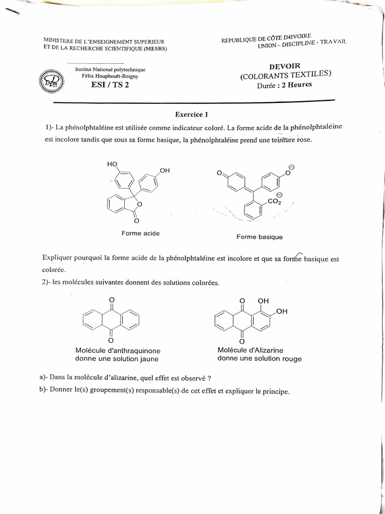Colorants Textiles : Propriétés et Applications | PDF | Chimie physique ...