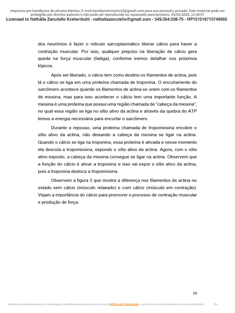 Função do Cálcio na Contração Muscular | PDF | Músculo | Trifosfato de ...