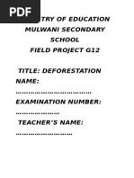 Geography Field Project Grade 12 2023 | PDF | Ecosystem | Deforestation