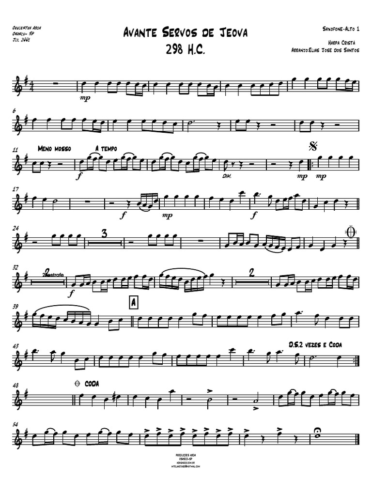298 Avante Servos - Saxofone-Alto 1 | PDF