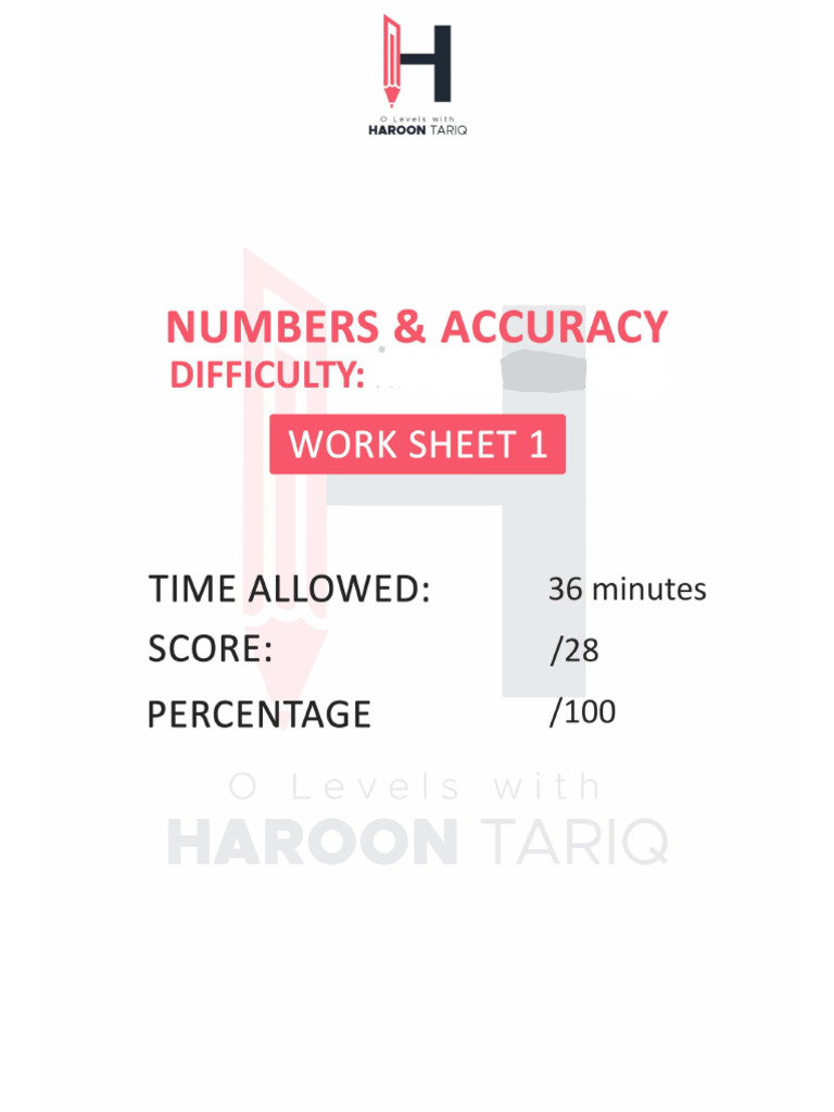 Numbers and Accuracy | PDF