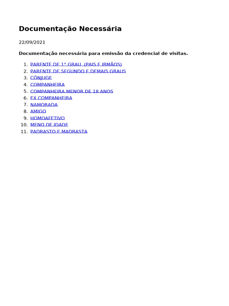 Documentacao Necessaria | PDF