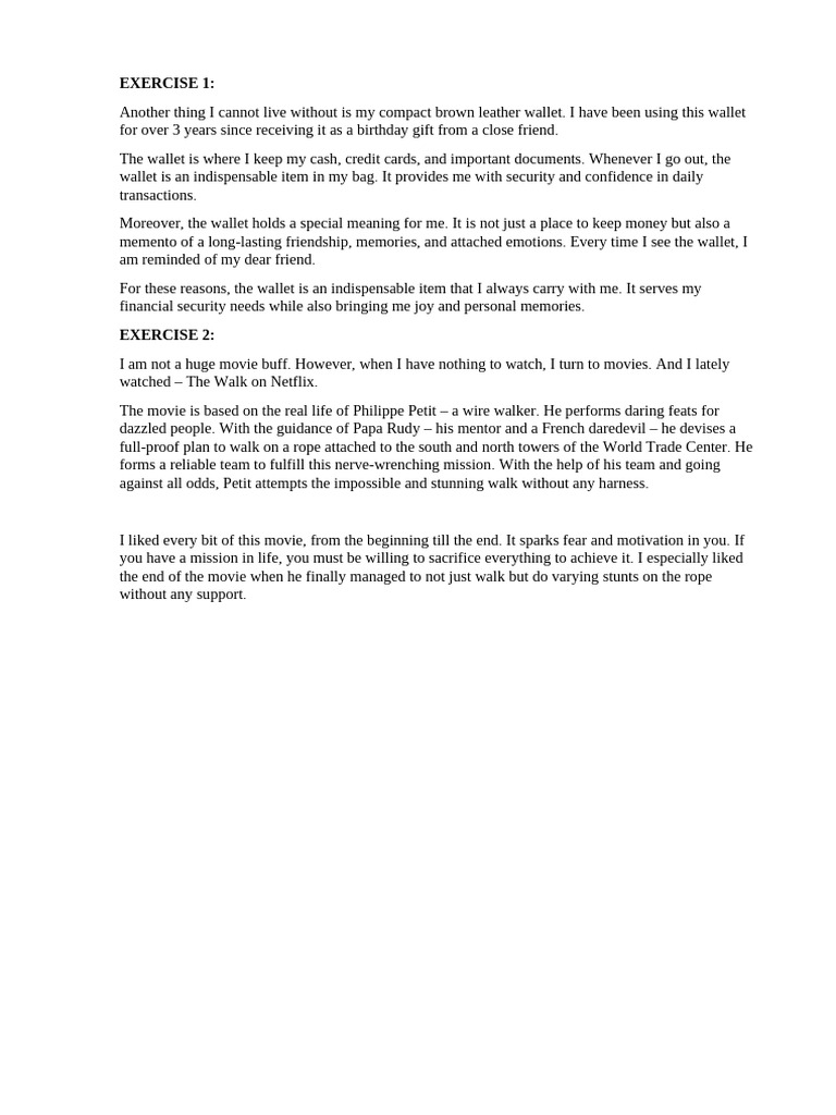 Speaking Exercise | PDF