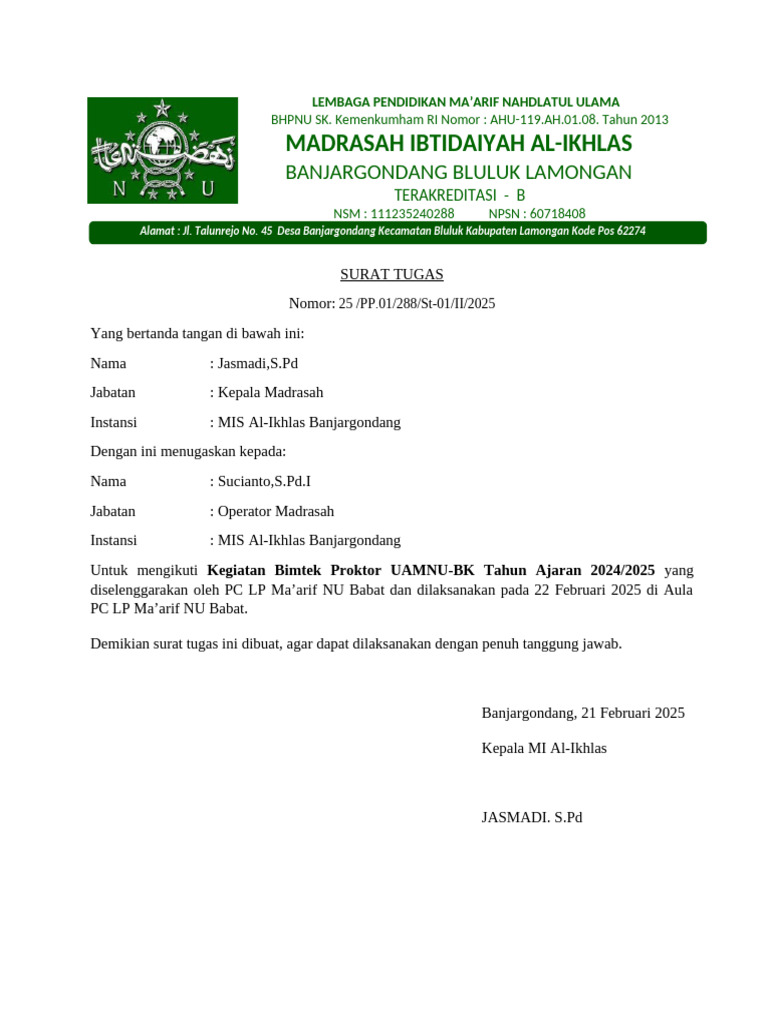 CONTOH_SURAT_PENUGASAN | PDF