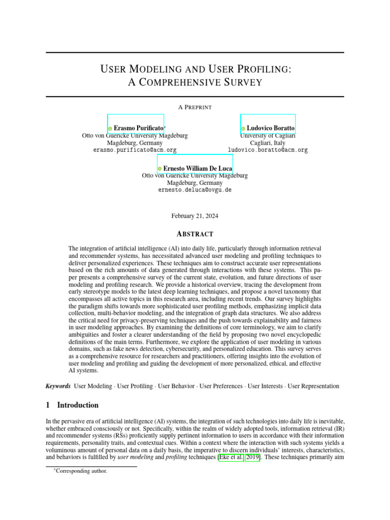 U M U P: AC S: SER Odeling and SER Rofiling Omprehensive Urvey | PDF | System | Machine Learning