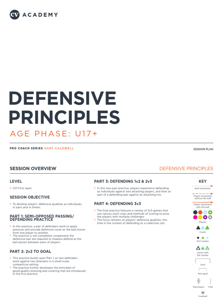 Gary Caldwell U17+ Defensive Principles | PDF | Defender (Association ...