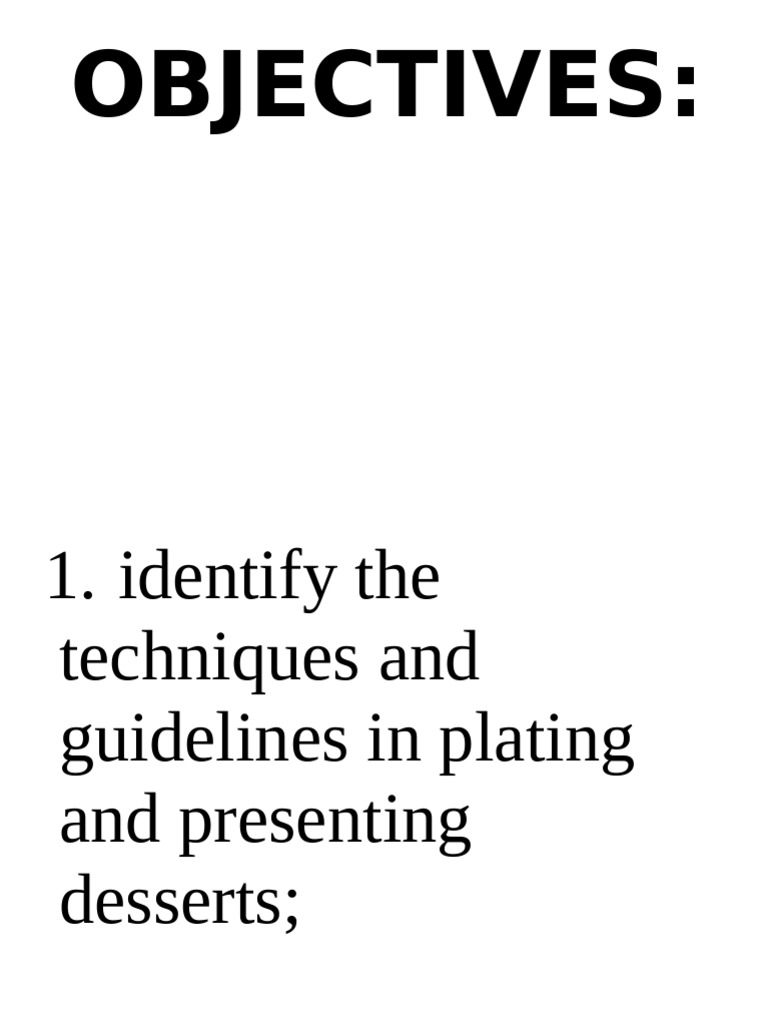 Dessert Plating Techniques Guide | PDF
