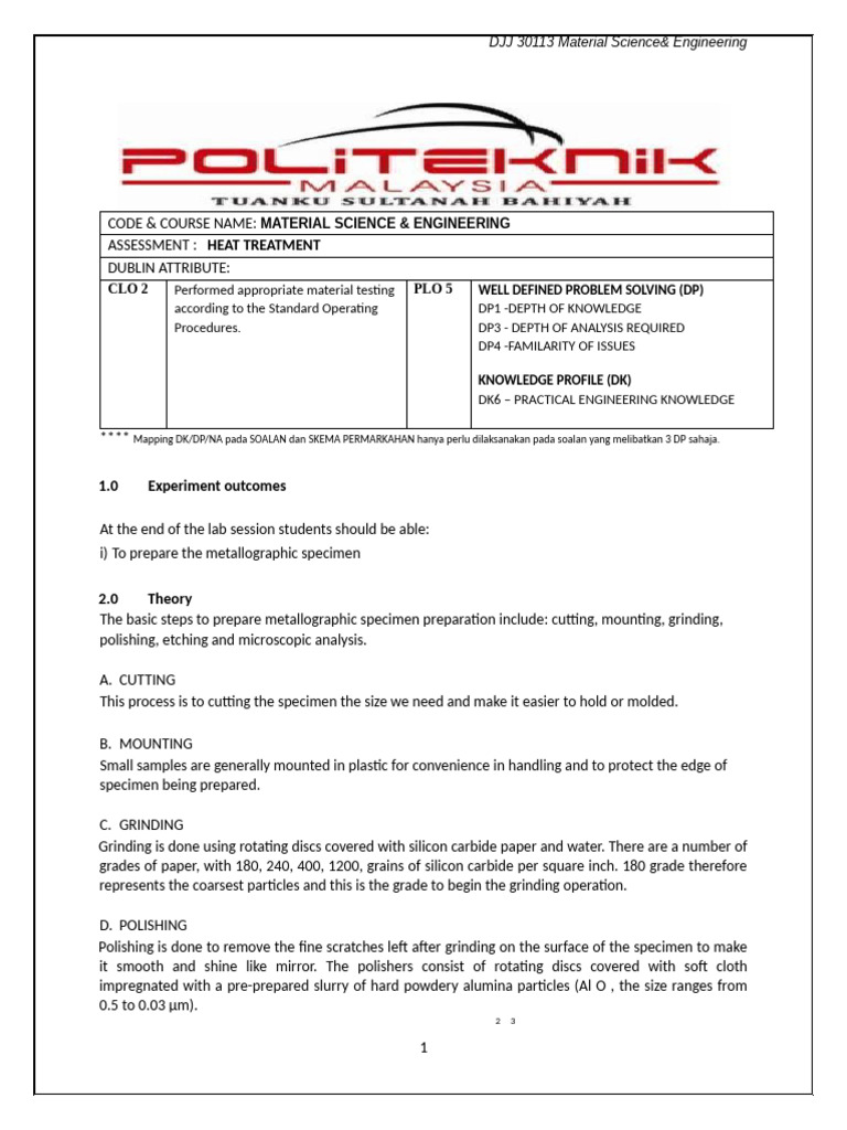 Metallographic Specimen Preparation Guide | PDF | Heat Treating | Steel