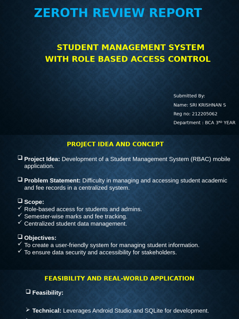 Zeroth Review Report_090543 | PDF | Databases | User Interface