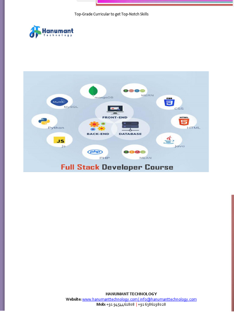 full-stack-MERN-Course-Syllabus_Hanumant__Technology | PDF | Html | Java Script