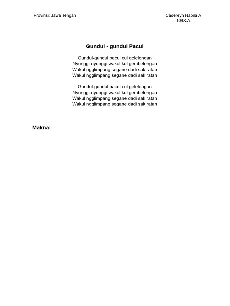 Gundul - Gundul Pacul | PDF