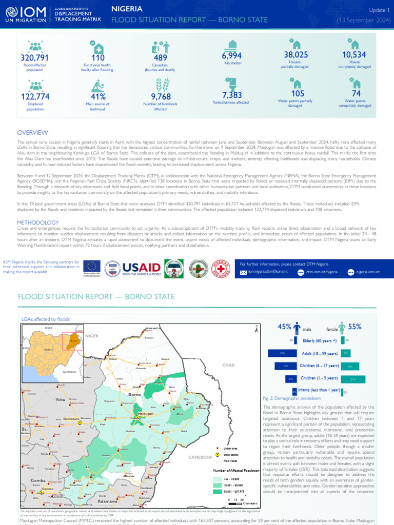 Borno State Flood Report 2024 | PDF | Flood | Weather Events