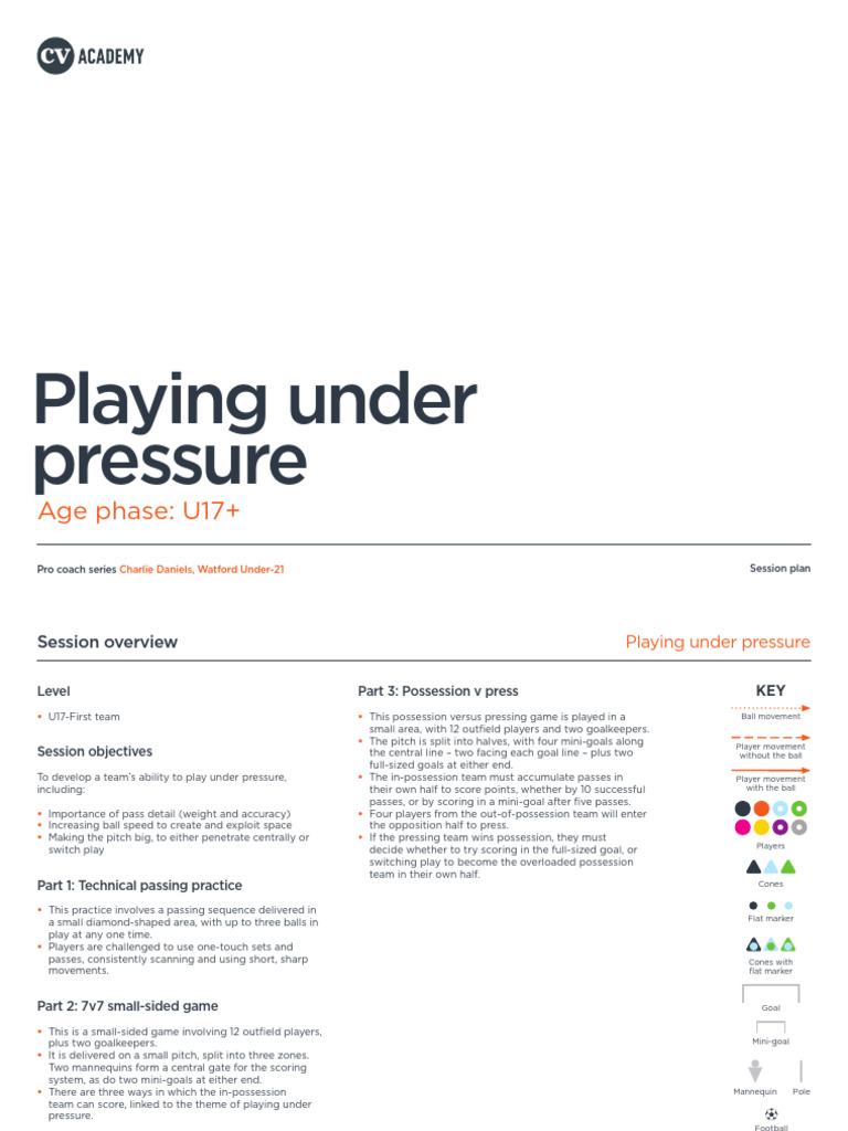 U17+ Soccer Pressure Training | PDF | Sports | Team Sports