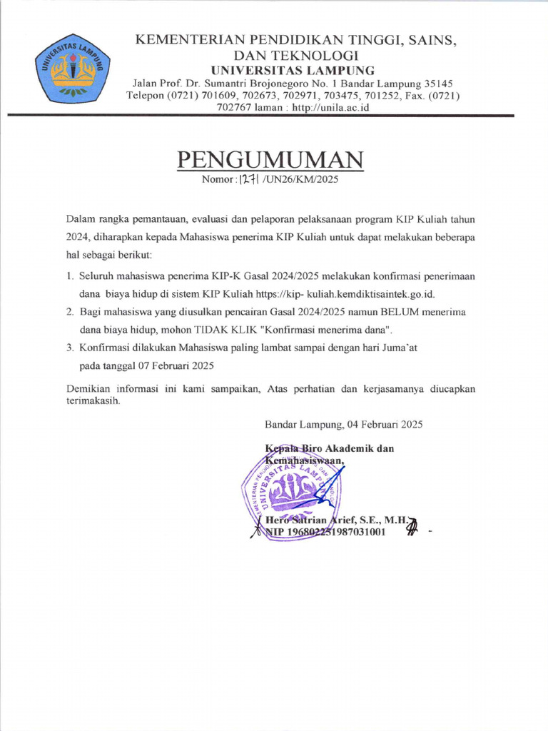 Pengumuman | PDF