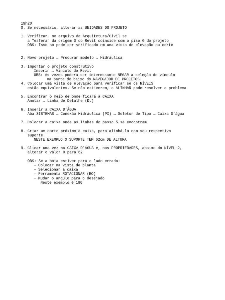 REVIT - Anotações - Hidro | PDF