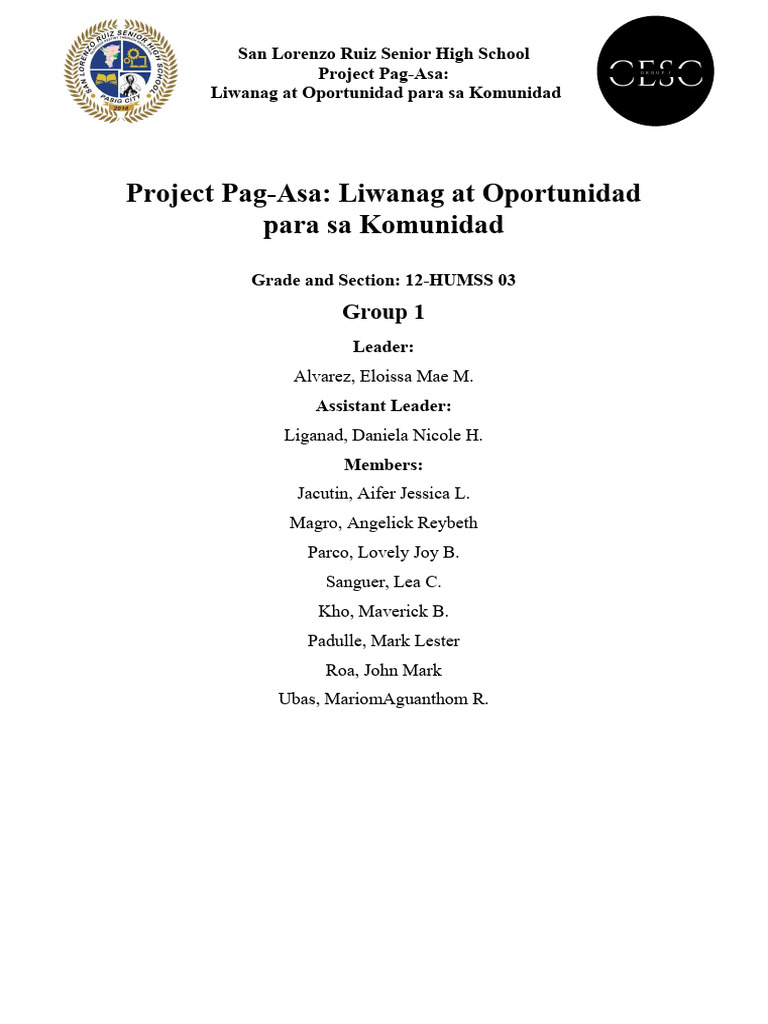 Community Action Plan Group 1 Proposal1 | PDF | Unemployment